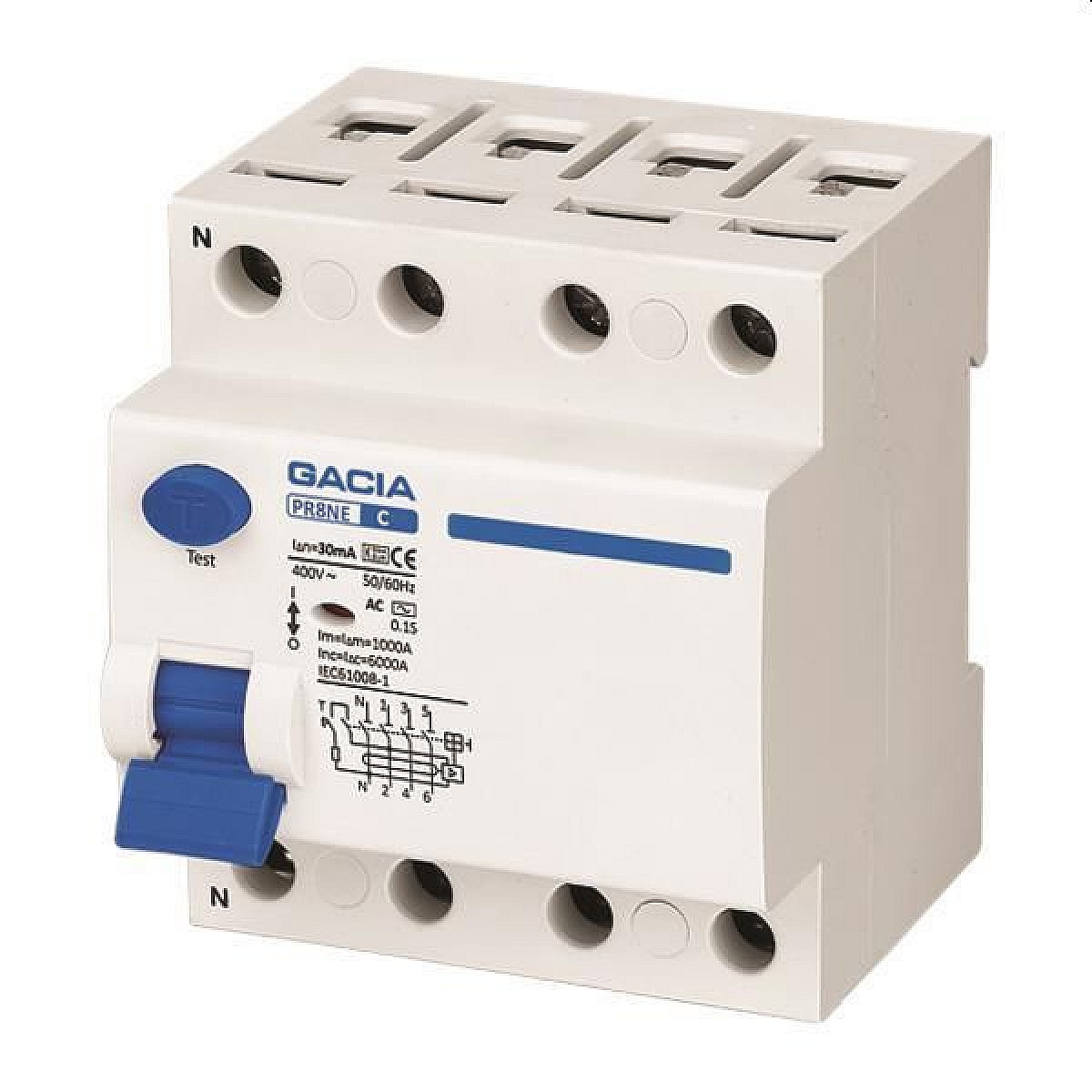 GACIA 1Ρ+N 10Α 30mA 4kA Ρελέ RCBO Διπολικό Μονοφασικό 500-43501